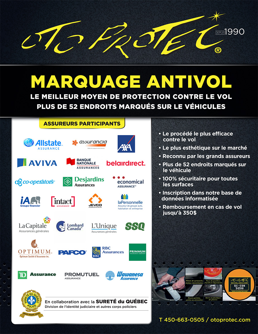 Marquage anti-vol | Otoprotec inc.
